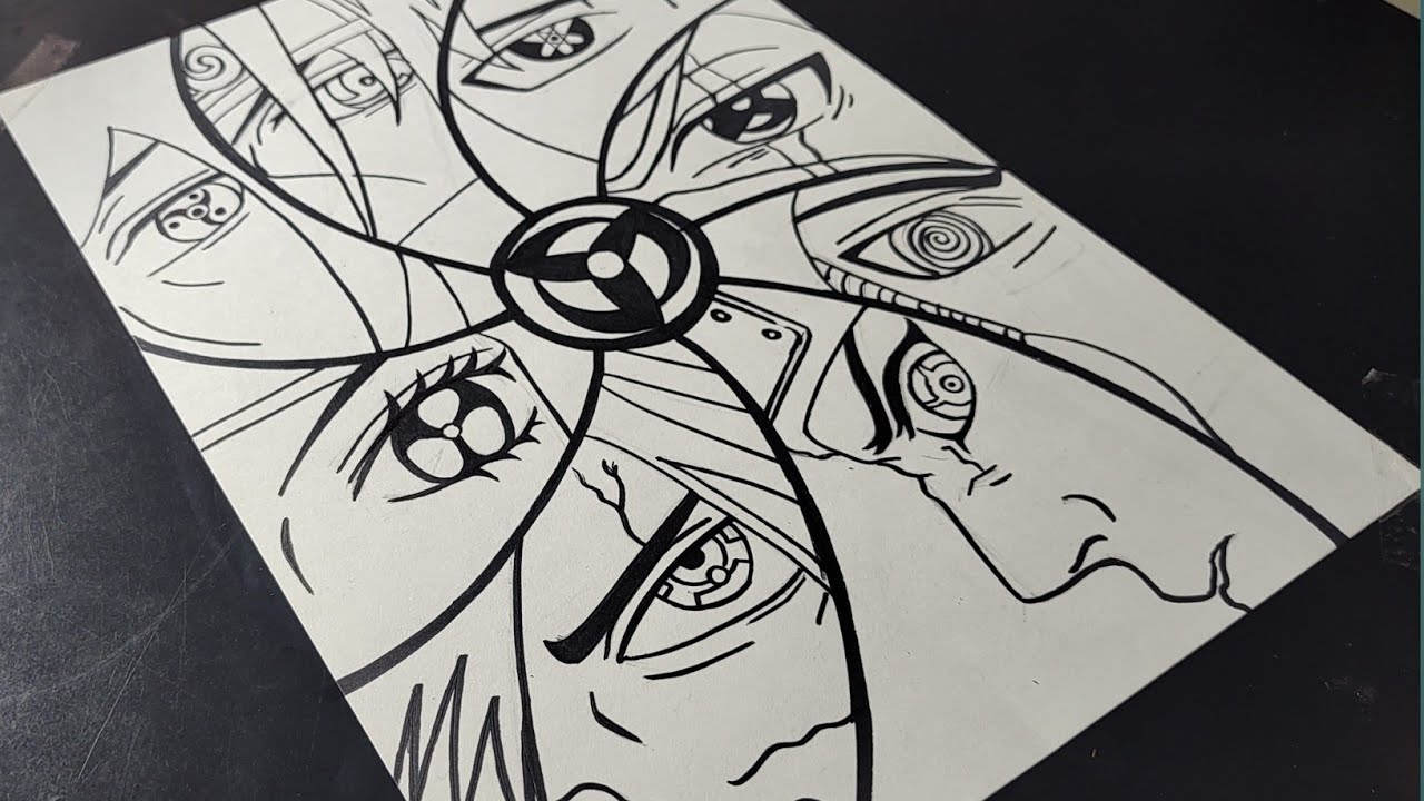 How To Draw Sharingan character's (Outline) Naruto Step By Step ...