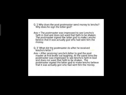 Class X A letter To God (Questions & answer)
