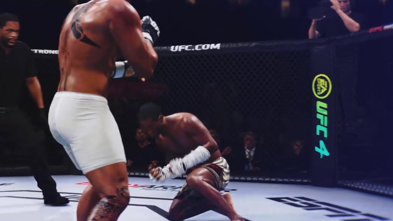 UFC 4 | hard body shot makes him take a knee - YouTube