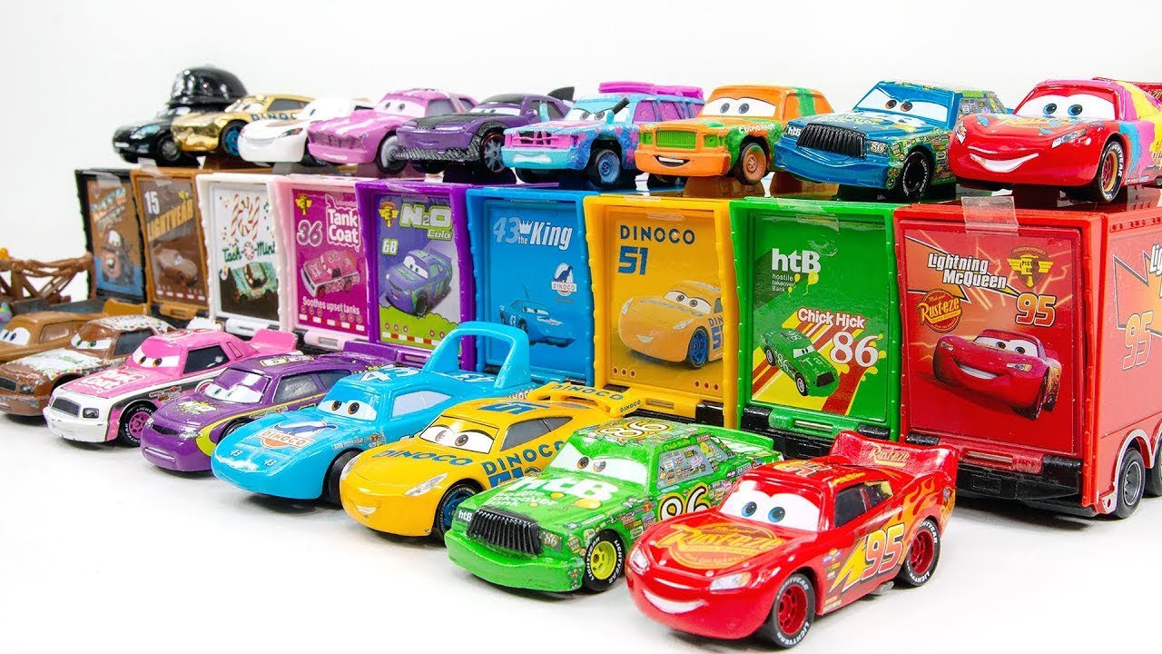 🔴Disney Pixar Cars fall into the water:Mack truck cars Mcqueen, Jackson ...