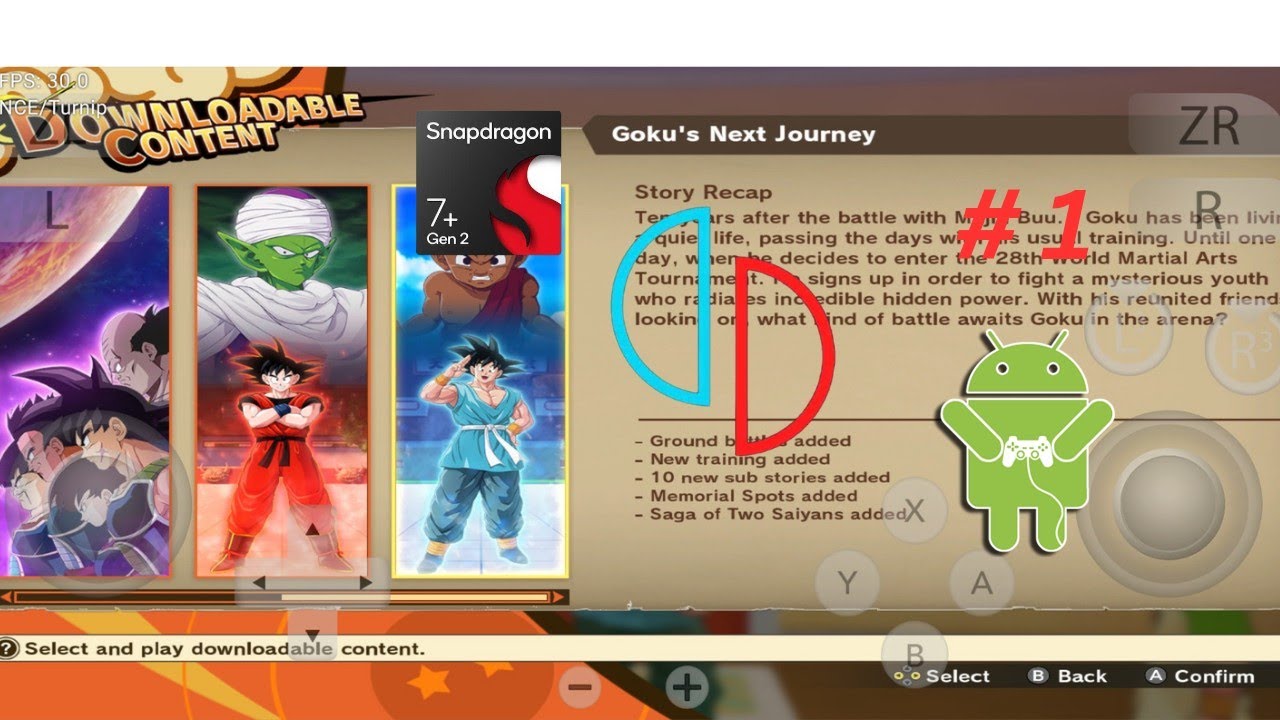 Part - 1 Let's Play Dbz Kakarot Dlc Goku's Next Journey Dlc Yuzu Github v260 Poco F5 - YouTube