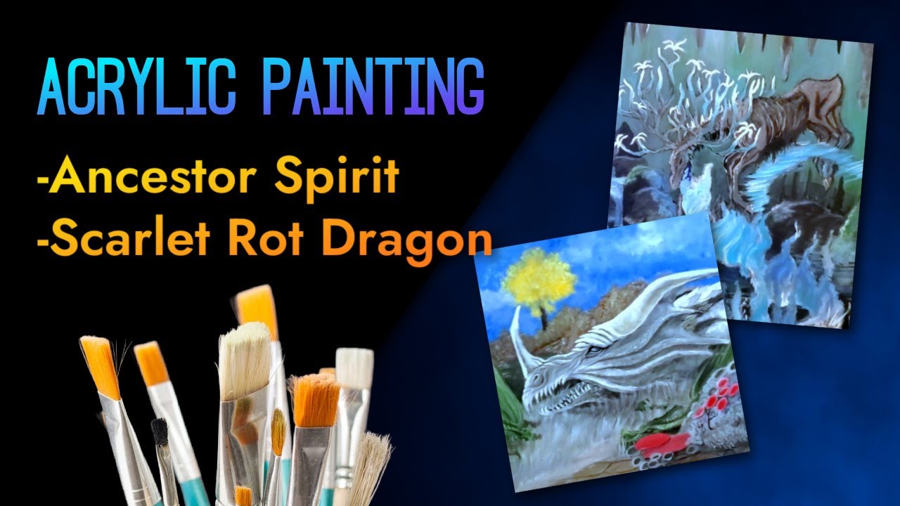 Elden Ring Ancestor Spirit and Scarlet Rot Dragon Painting - YouTube