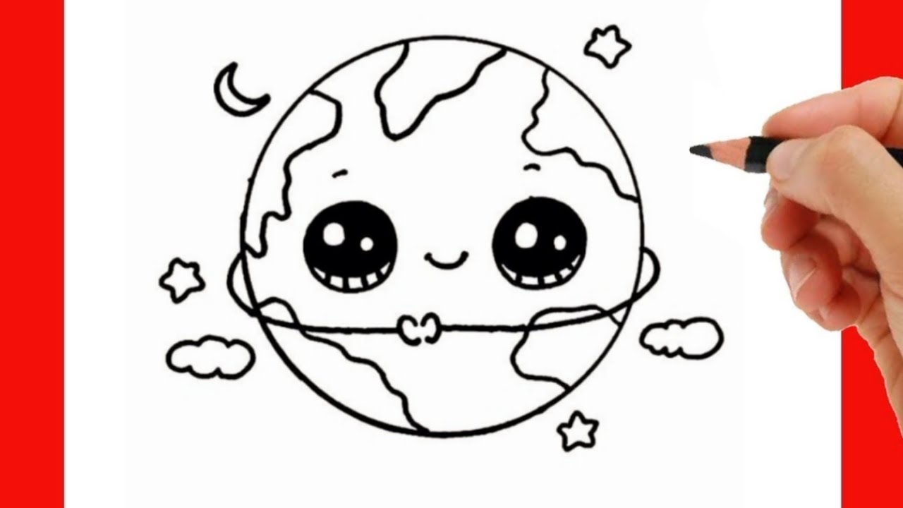 HOW TO DRAW CUTE EARTH| DRAWINGS LAND - YouTube