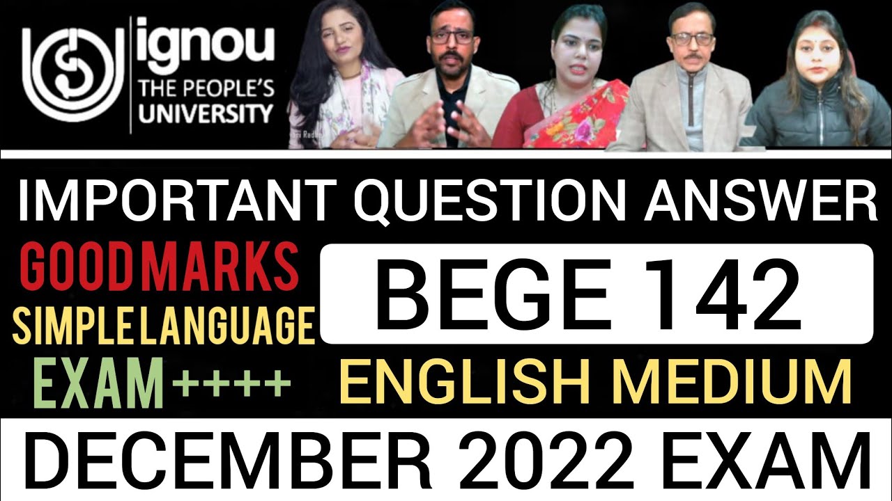 BEGE 142 important questions in English DECEMBER 2022 EXAM | BEGE 142 ...