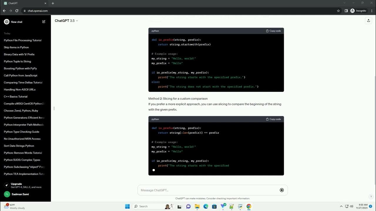 How Should I Write This String Prefix Check So That It S Idiomatic Python Youtube
