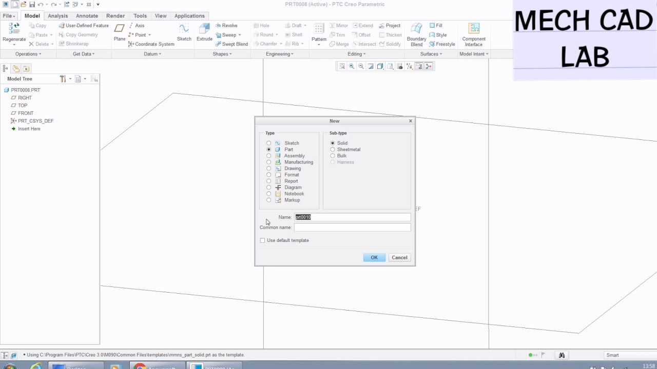 How to model a Nut using Creo - YouTube