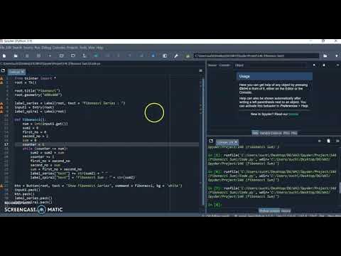 Darsh Garg / Project - 146 (Fibonacci Sum) / WhiteHat Jr / Python Coding / Spyder - YouTube