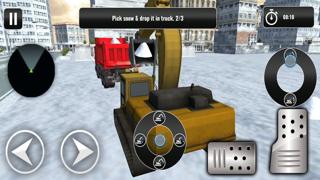Excavator Snow Plow: City Snow Blower Truck Games Android Gameplay ...