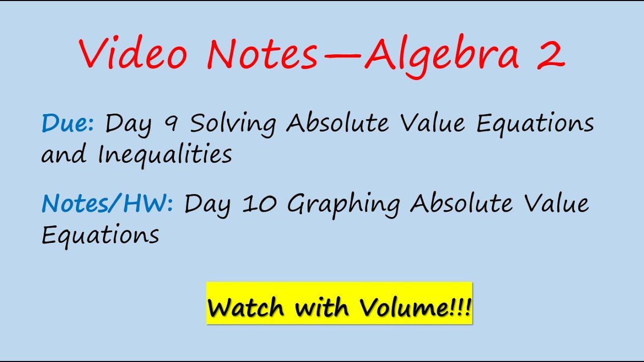 Graphing Absolute Value Equations - YouTube