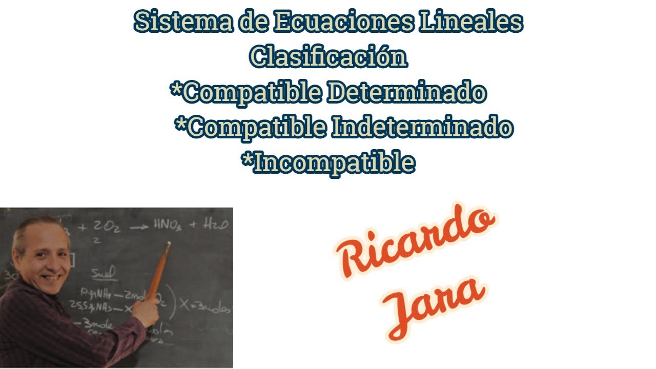 Sistema de Ecuaciones Lineales Su Clasificación - YouTube