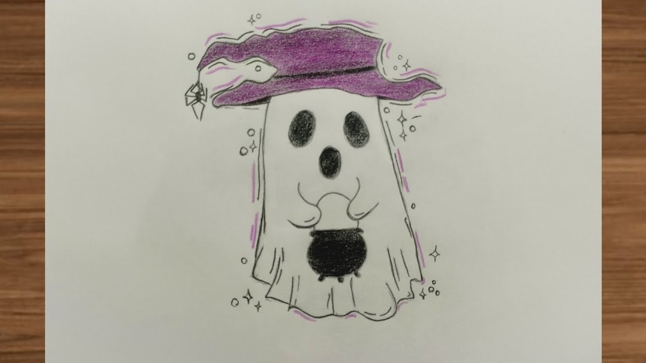 How to draw a scary ghost that is also cute (step by step for beginners ...