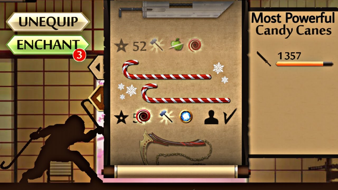 Shadow Fight 2 The Most Powerful Candy Canes Weapon - YouTube