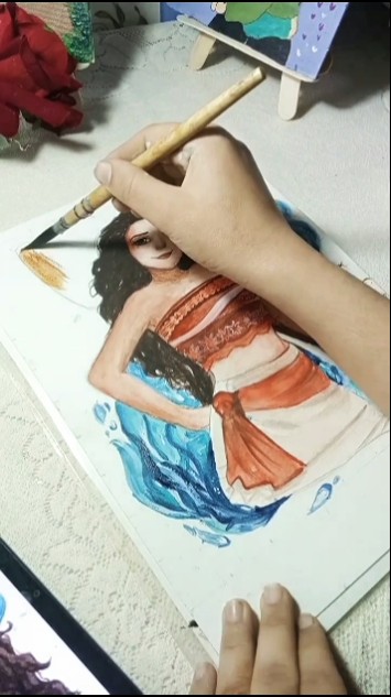 Moana water colour painting ideas💡#youtubeshorts #shorts #moana # ...