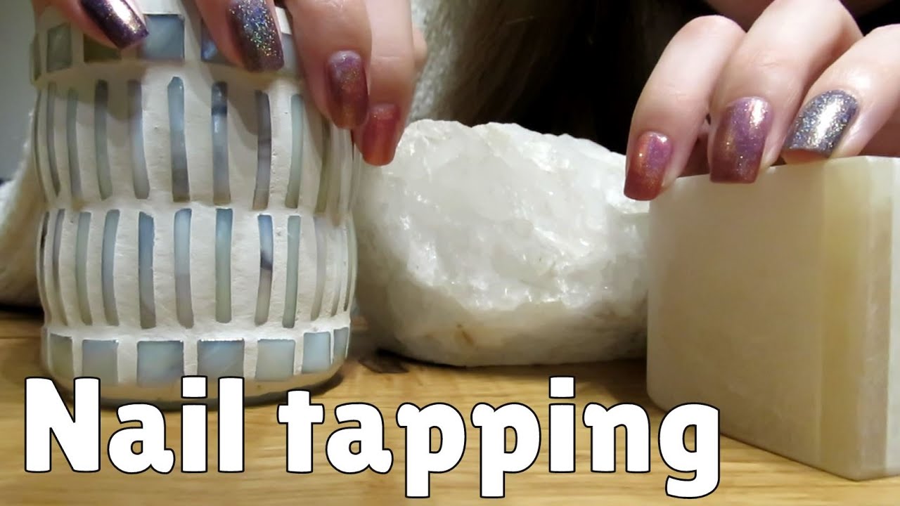 ASMR tapping on stone, glass, metal & ceramic ~ candle holders and soft ...