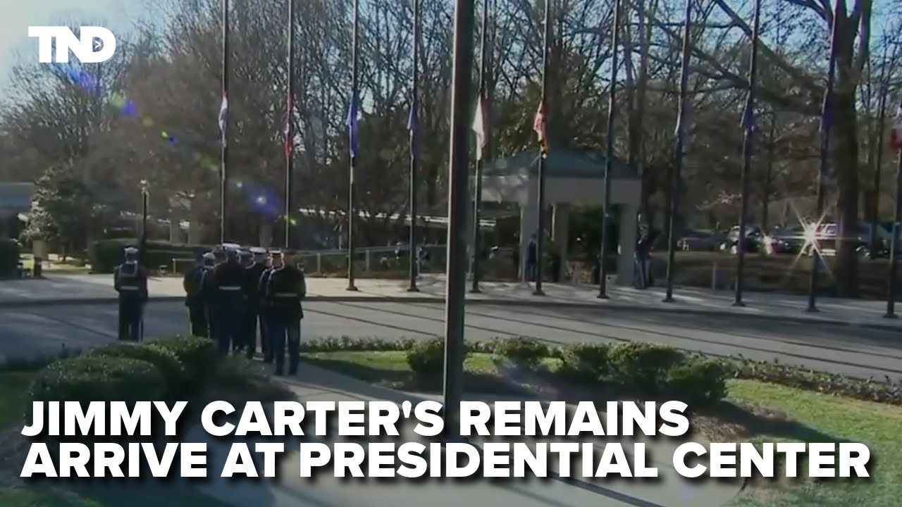 Former President Carter's remains arrive at the Carter Presidential ...