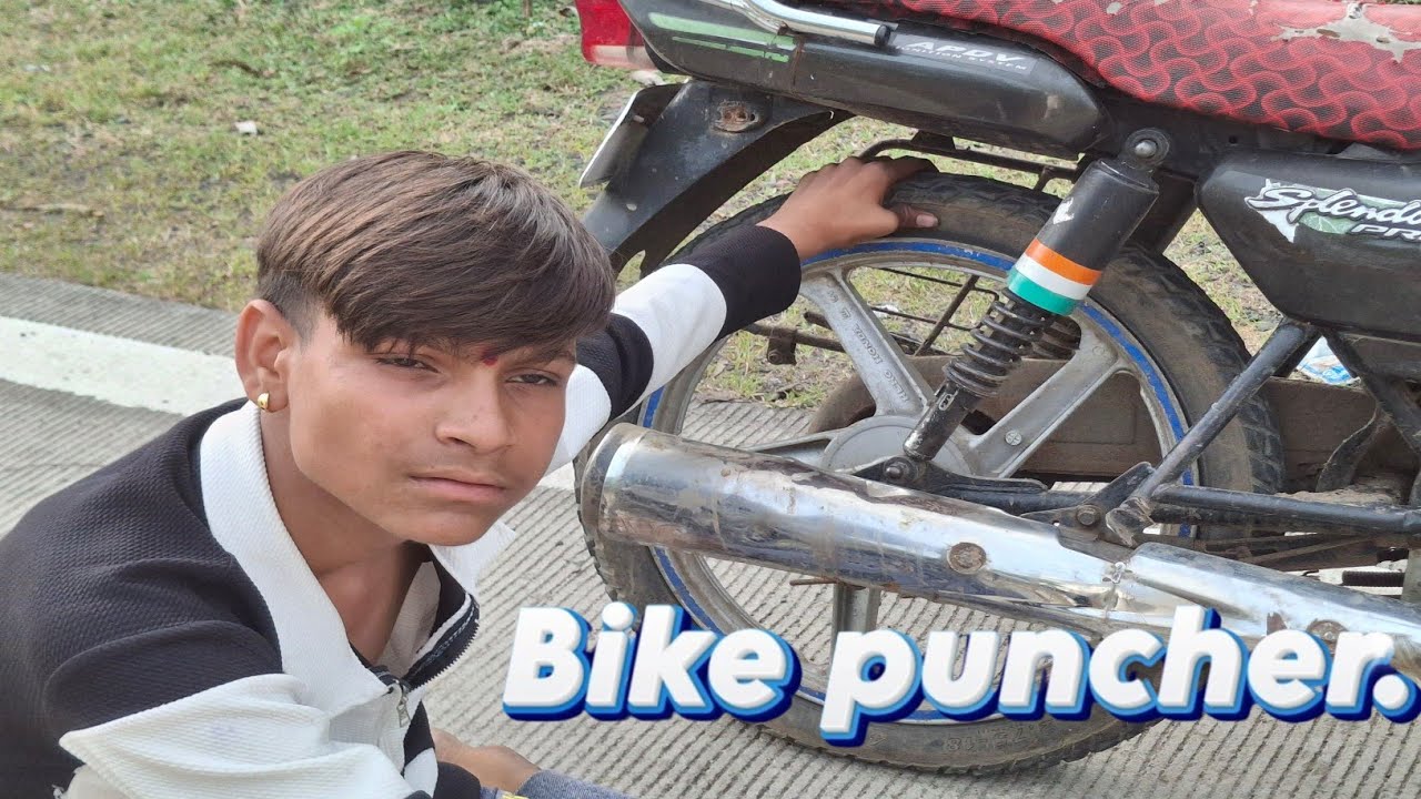 Bike puncher.🏍😭 #vlog 43 - YouTube