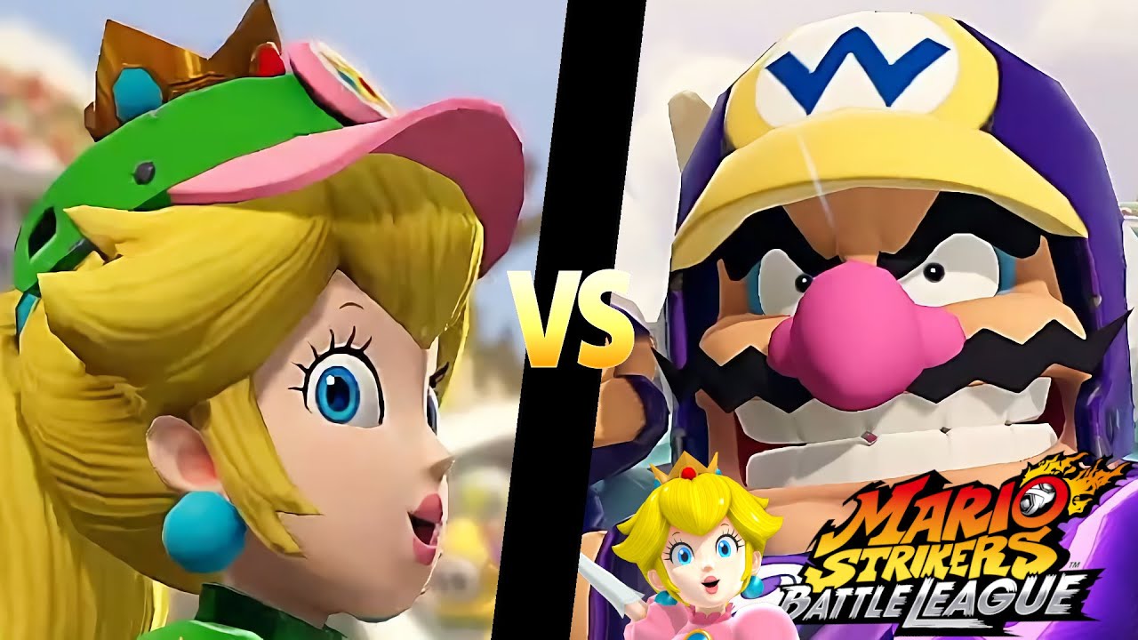 Mario Strikers Battle League Team Peach vs Team Wario in Planetoid ...