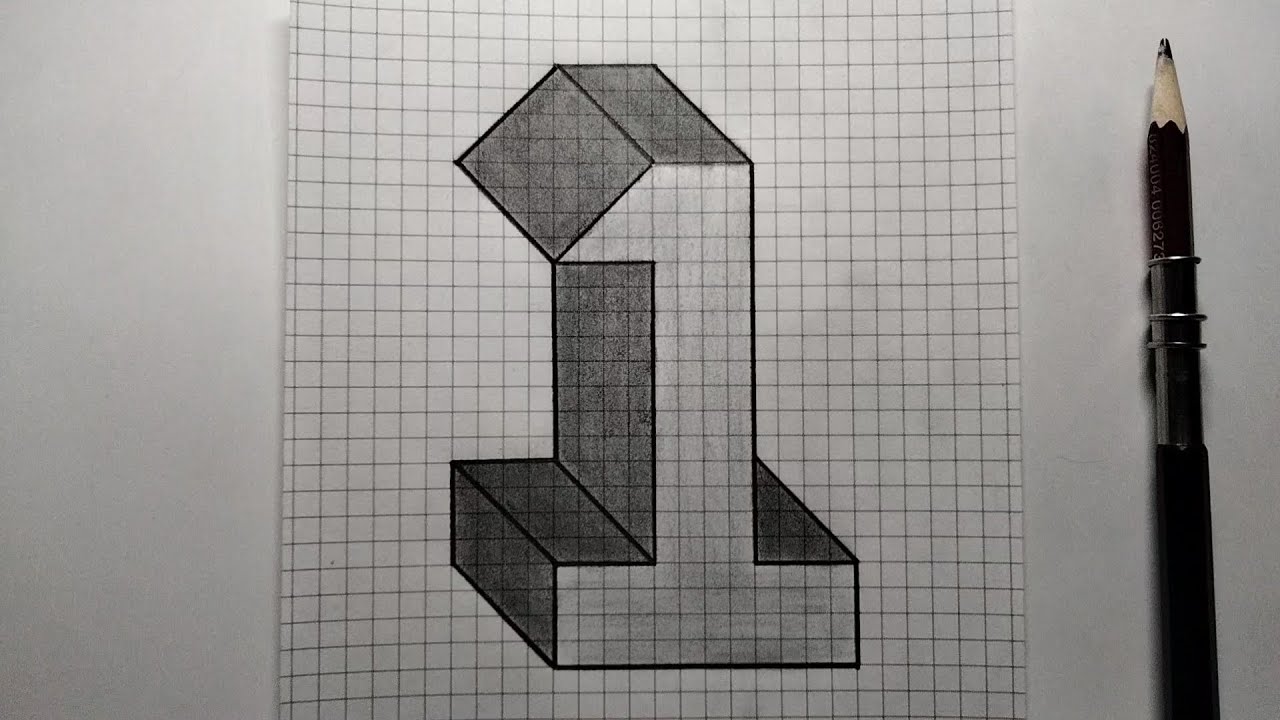 3d drawing. drawing number "One" How to Draw number "1"? 3D number "1 ...