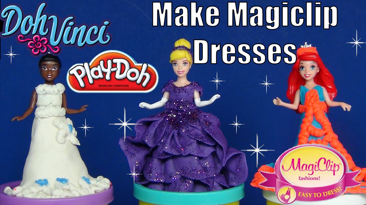 DIY How To Make Disney Princess Magiclip Dresses DohVinci Play-Doh ...
