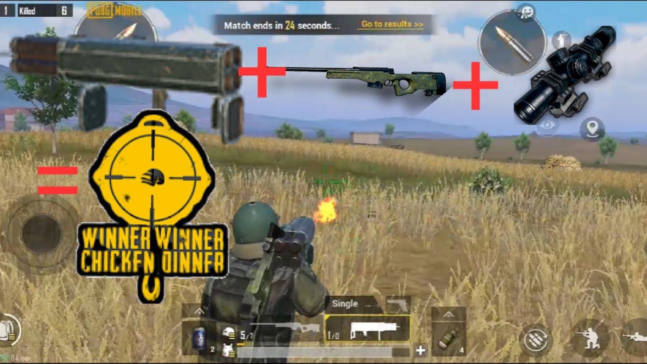 M202 Rocket Launcher + AWM + 8X Scope = CHICKEN DINNER - YouTube