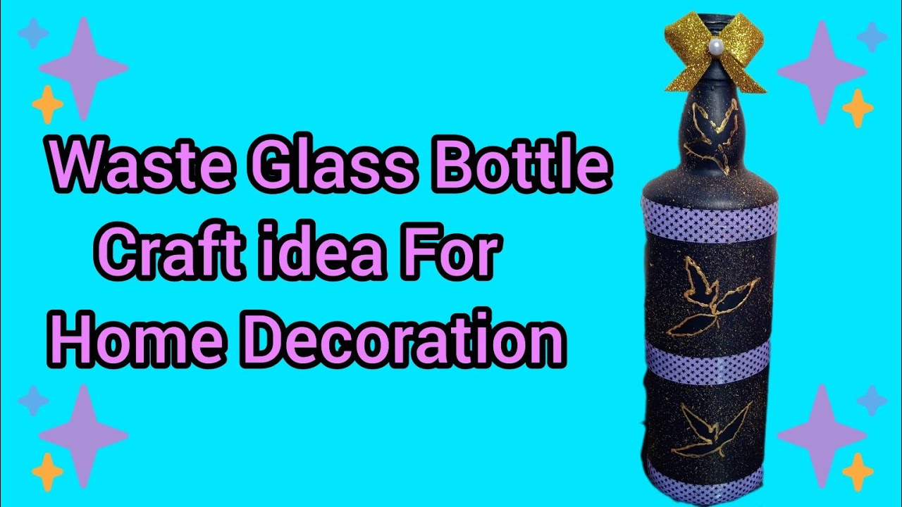 DIY Waste Glass Bottle Craft Idea/ Glass Bottle Painting 🎨🖌️/Waste ...