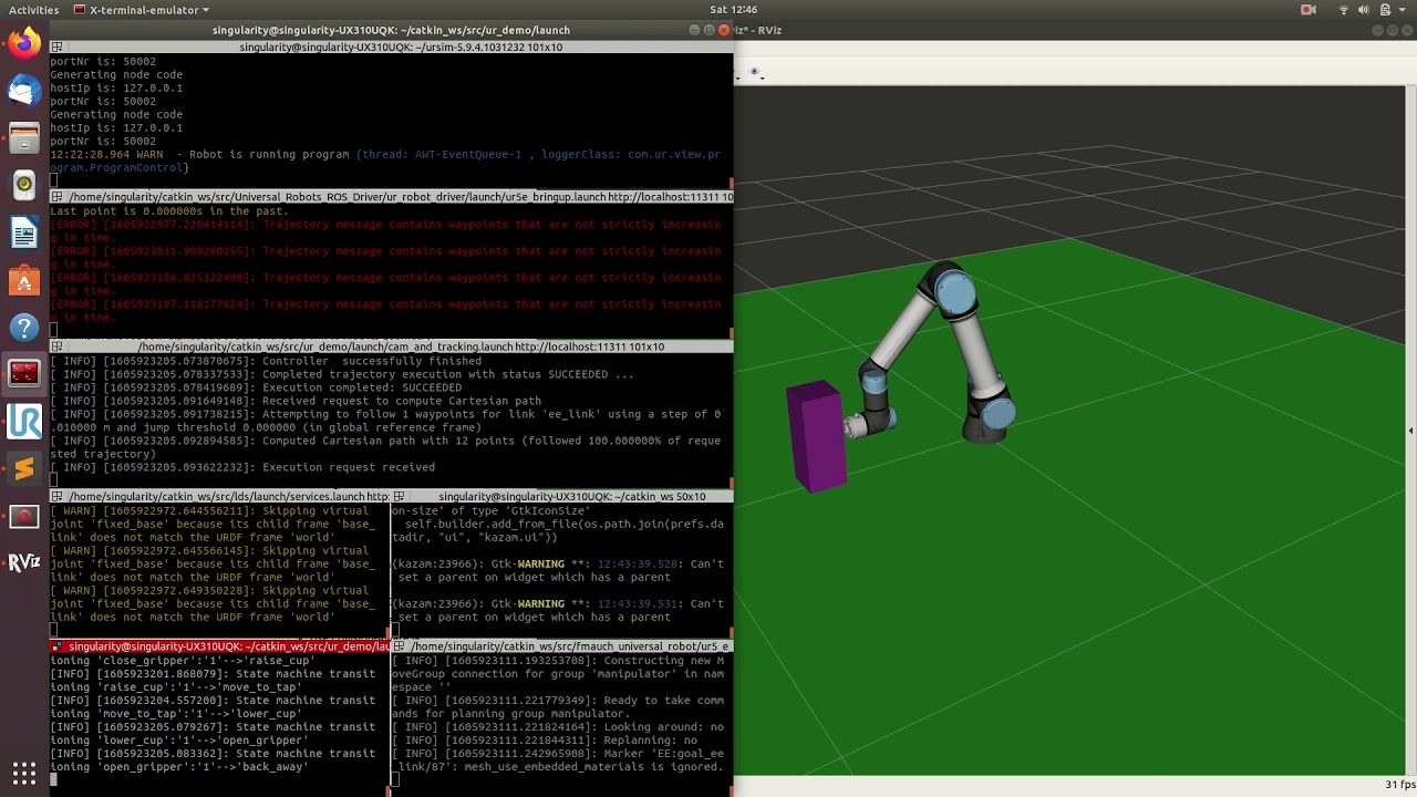 Moving UR5 simulated robot with URSim and Moveit - YouTube
