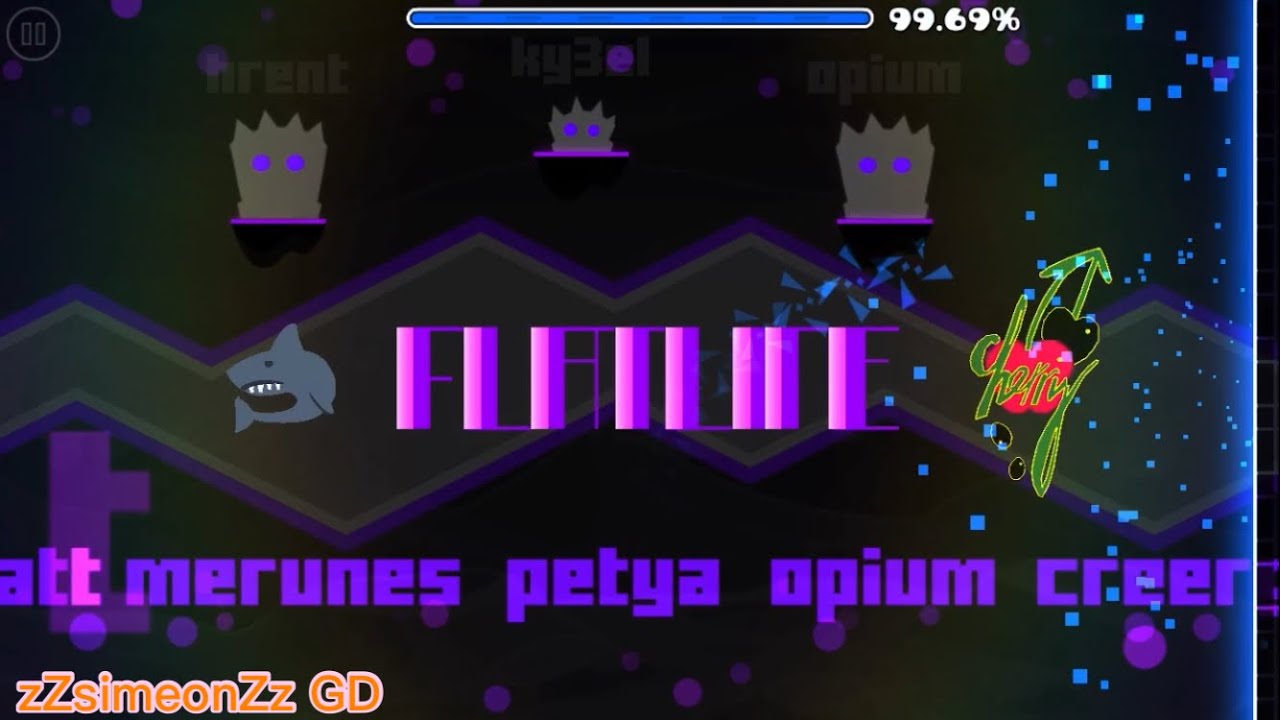 Flatline By ZmLcherry (Hard Demon) Geometry Dash Mobile - YouTube
