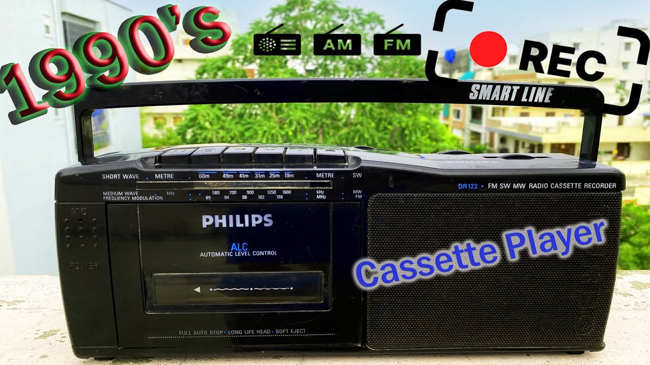1990's Cassette Player In side view || Old tape recorder and FM/AM all ...