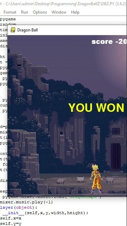 Dragon Ball z using python #python #pygame #dragonball #goku - YouTube