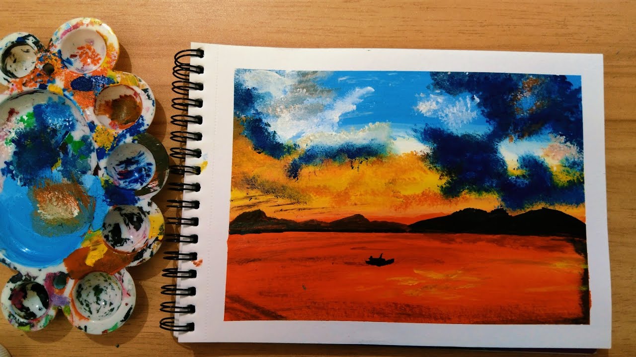 sunset | Acrylic painting - YouTube