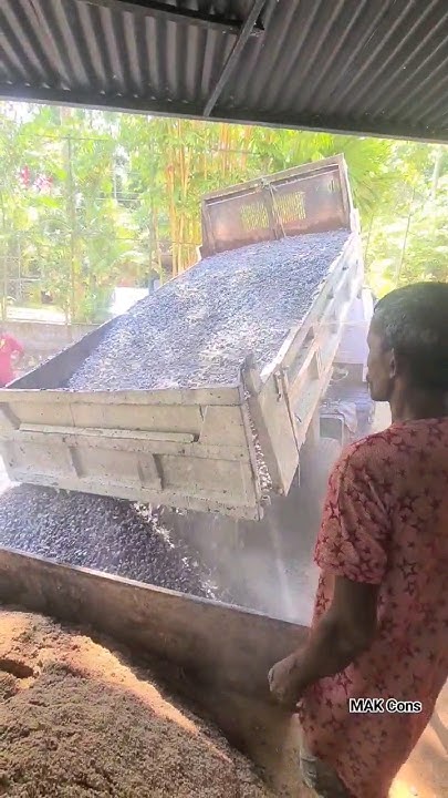 Unloading aggregate from dumptruck#construction #dumptruck - YouTube