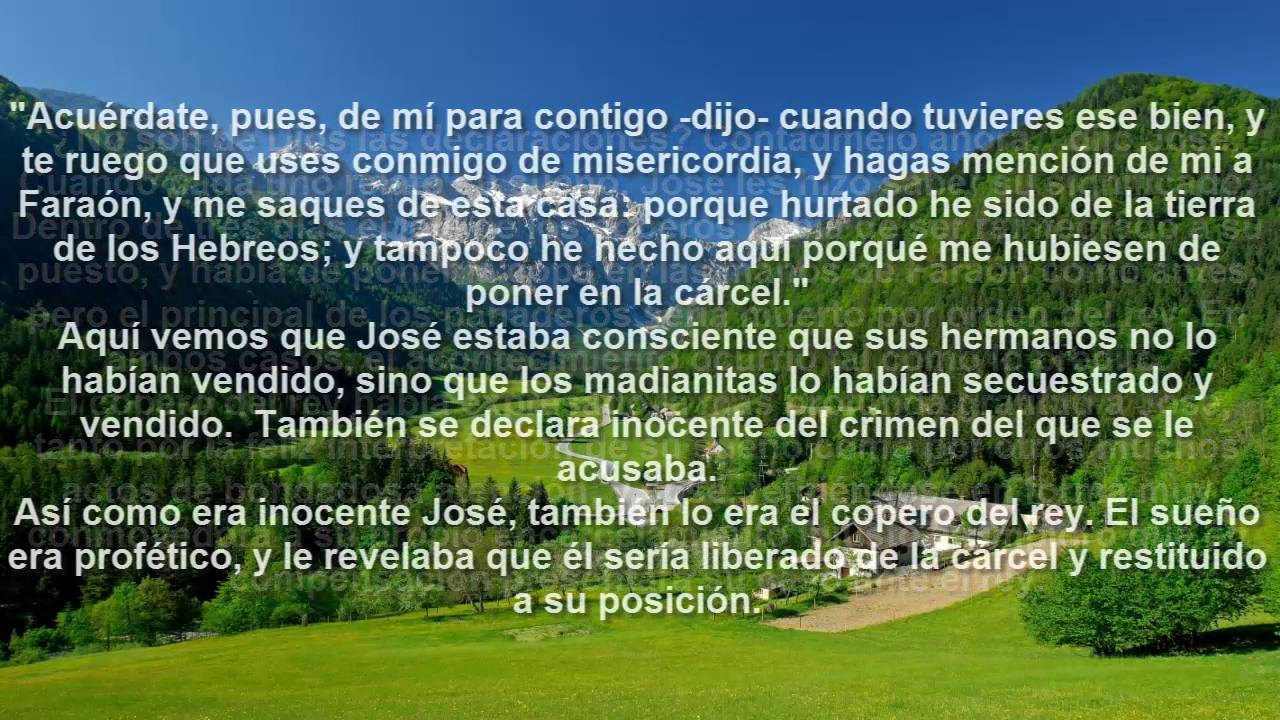 26 agosto 2016 JOSÉ, EL PANADERO Y EL COPERO PRINCIPAL DEL FARAÓN - YouTube