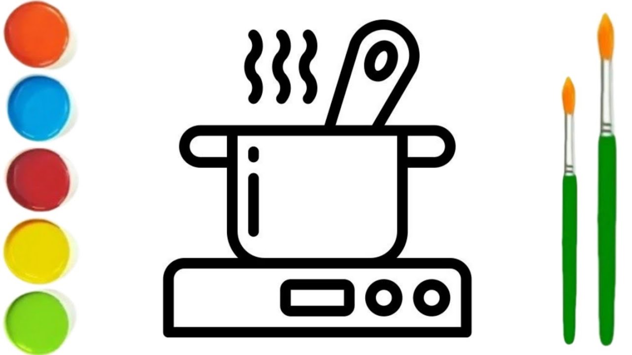 Pot Drawing,painting and coloring for kids| Toddler|preschool learning ...