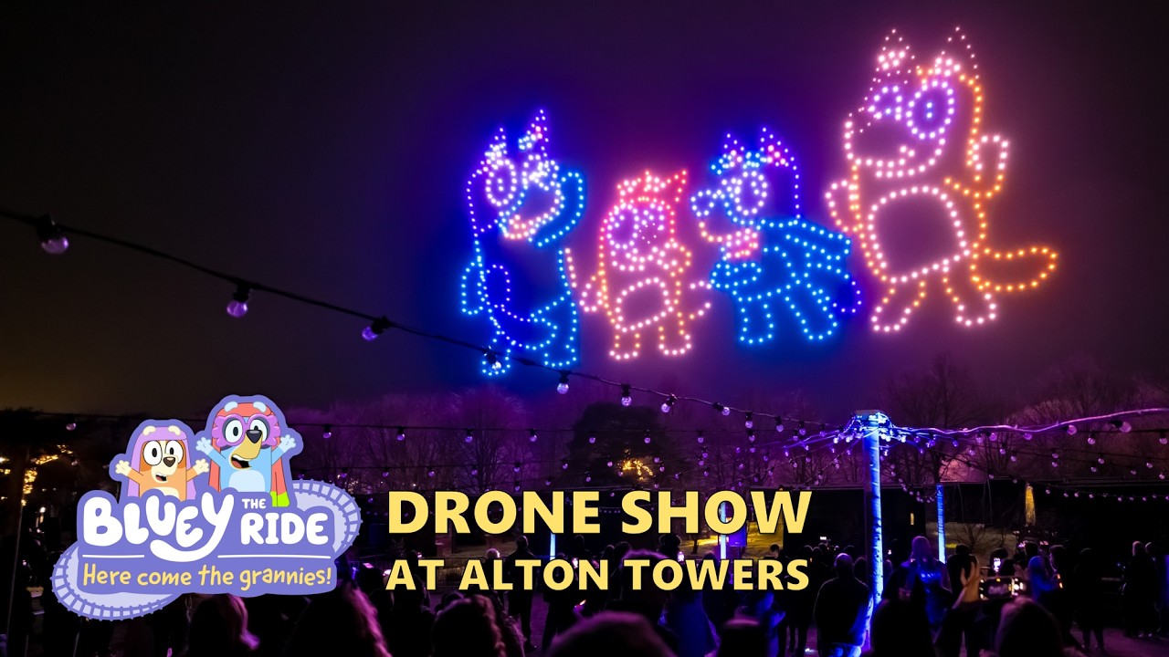 Bluey Drone Show at Alton Towers Resort 🎆 FULL DISPLAY - YouTube