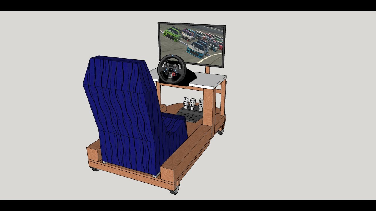SimRig DIY als Low Budget Projekt in Holz für das Logitech G29 - YouTube