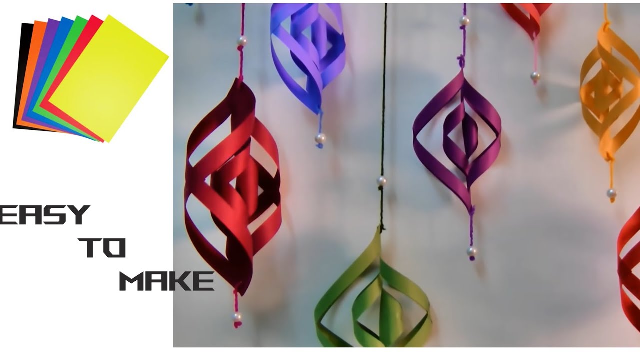 DIY Paper Wall Hanging Ideas | decoration jhumar | Beautiful Paper ...