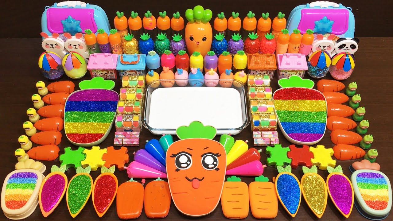 CLAYY CARROT! SATISFYING WITH CLAY PIPING BAGS ! Mixing Random Things ...