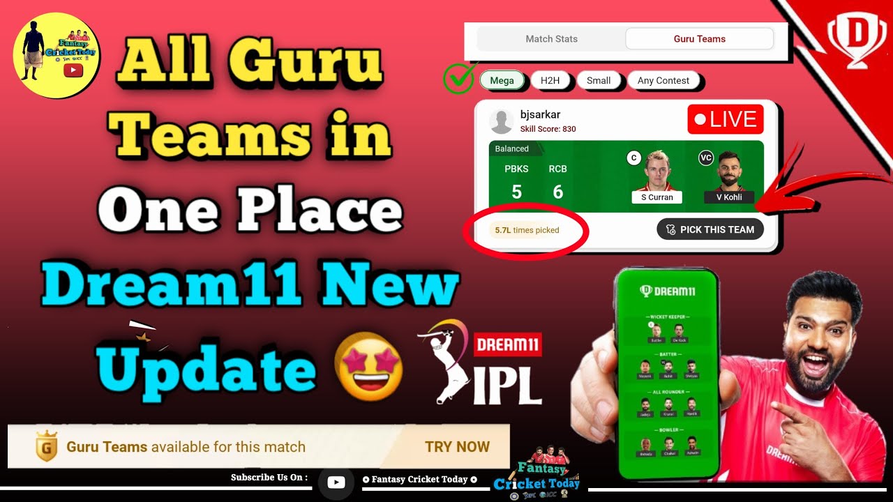 🤩 TATA IPL 2023 Guru Teams 👌🤯 Dream11 Very Useful New Update 🔴 Mega H2H ...