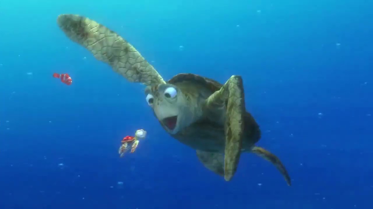 Crush and his son Squirt sea turtles scene (Finding Nemo 2003) - YouTube