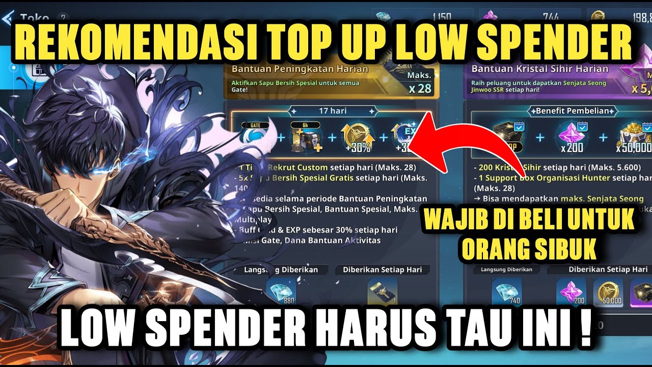 REKOMENDASI TOP UP WORTH IT UNTUK LOW SPENDER - Solo Leveling Arise ...