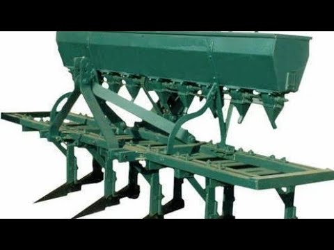 Farmking seed drill Useful for rice planting - YouTube
