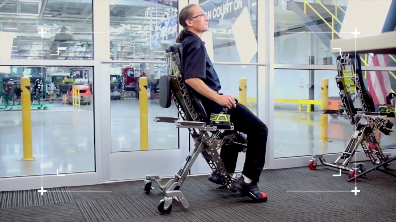 High Tech Chairs : Human Hoist and Chairless Chair - YouTube
