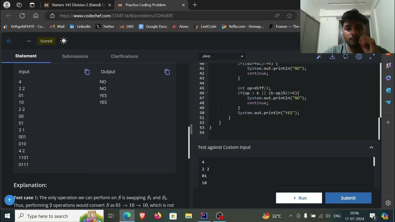 Codechef Starters 143 | Rank 131 | Solved A B C | - YouTube
