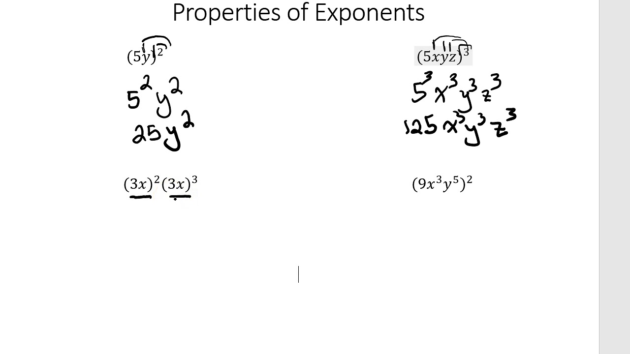 Exponents: Power and Product Property Part 2 - YouTube