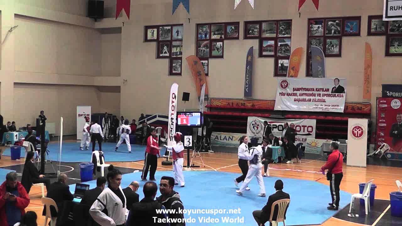 (3038) 68kg Elif Gul Carkci vs Yaren Kasim (2016 Turkish Junior TKD ...