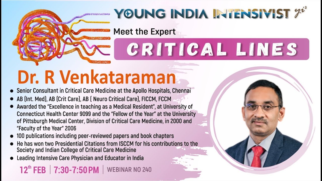 CRITICAL LINES general intensive care : DR RAMESH VENKATARAMAN ( apollo ...