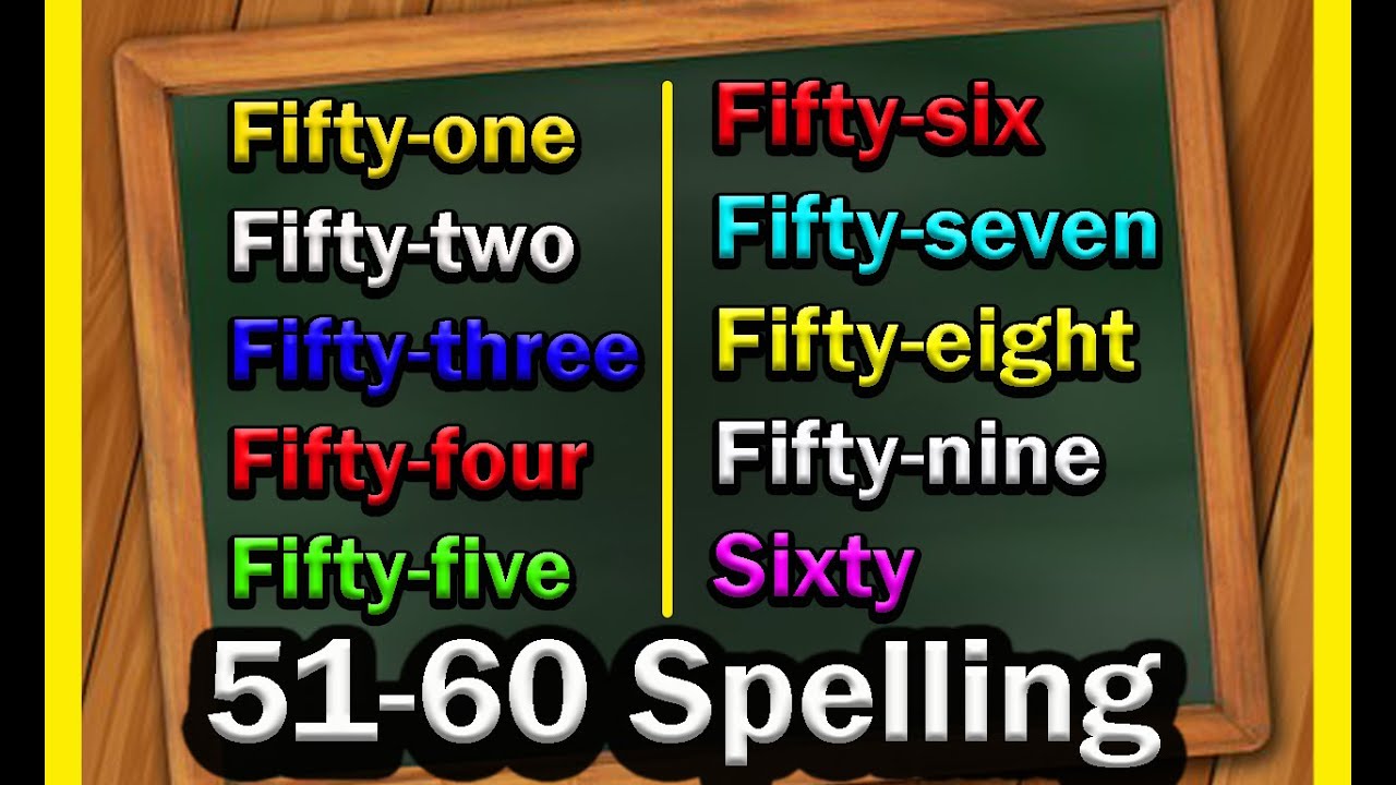 51-60 Number spelling in English, 1-100 number spelling ;Learn 365 ...