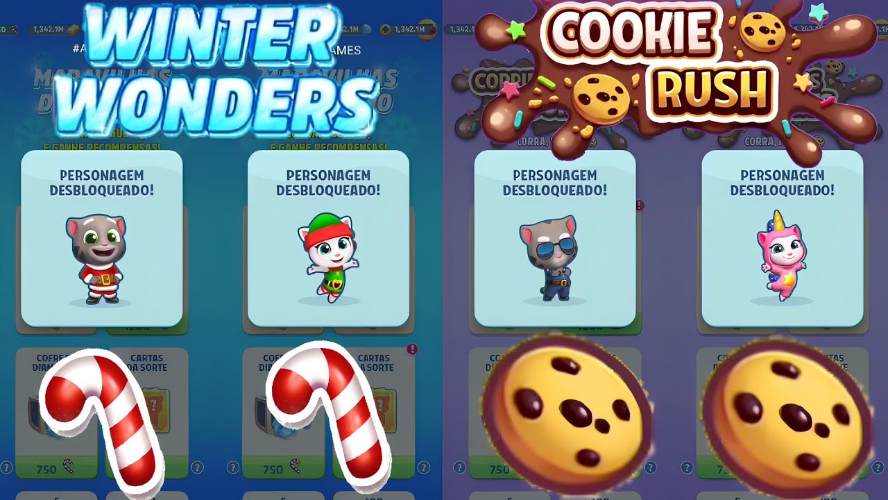 Talking Tom Gold Run Christmas update Winter Wonders vs Cookies Race ...