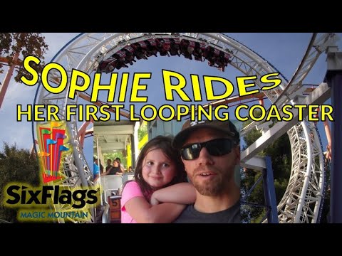 Sophie Rides Her First Looping Coaster - Six Flags Magic Mountain - YouTube
