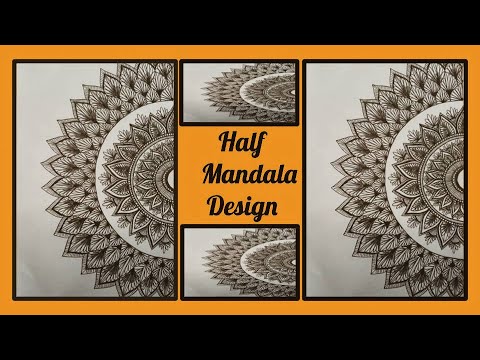 Half Mandala Design For Beginners | Half Mandala Art | Mandala Art ...